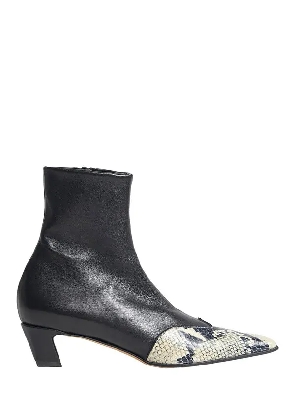 Khaite Dallas Leather Ankle Boots - Black