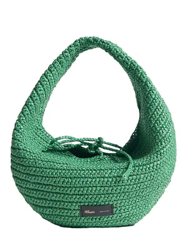Khaite Olivia Medium Raffia Hobo Bag - Green