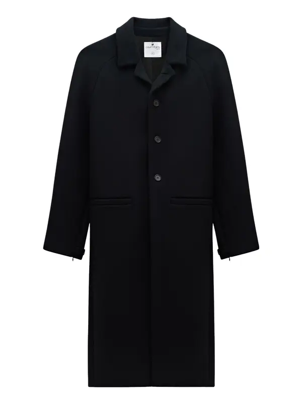 COURREGES Zipped-sleeves Single-breasted Coat - Black