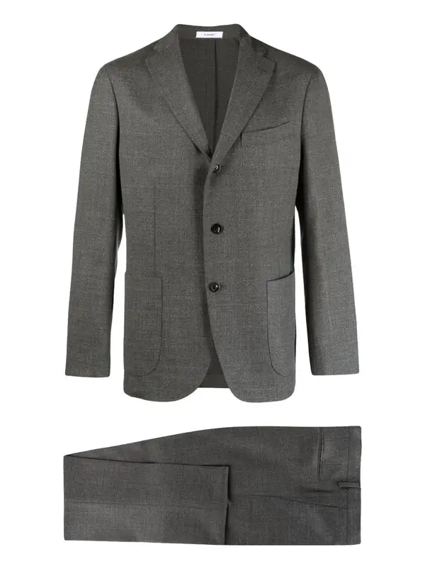 Boglioli Mélange-effect Single-breasted Suit - Grey