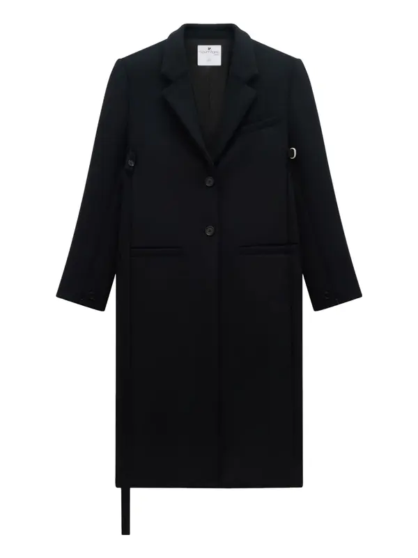 COURREGES Strap-detail Single-breasted Coat - Black