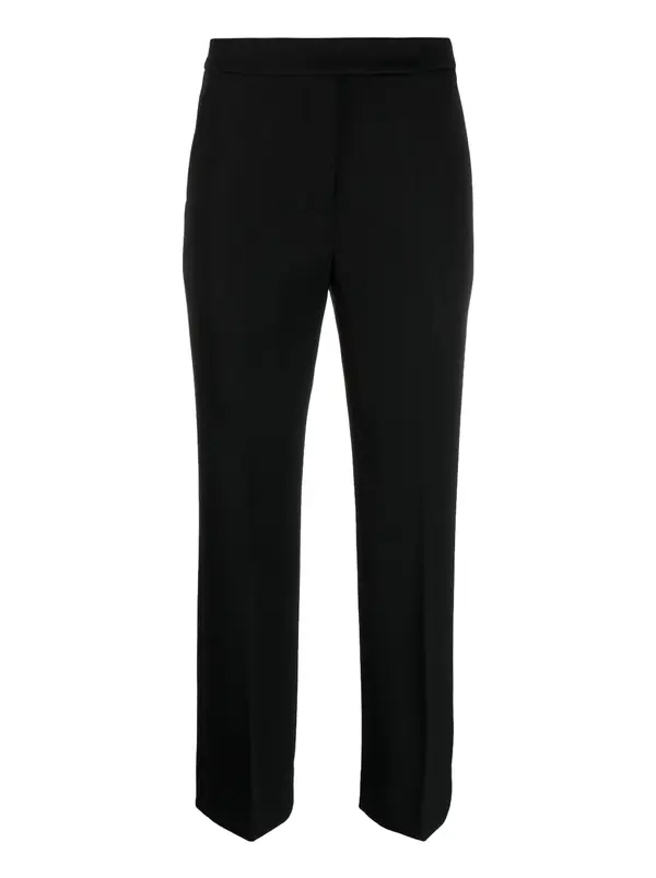 Tory Burch Cropped Wool Tailored Trousers - Black