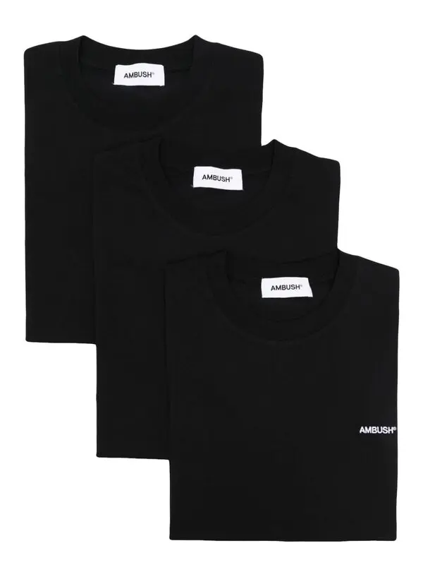 AMBUSH Logo-embroidered Crew-neck T-shirt - Black