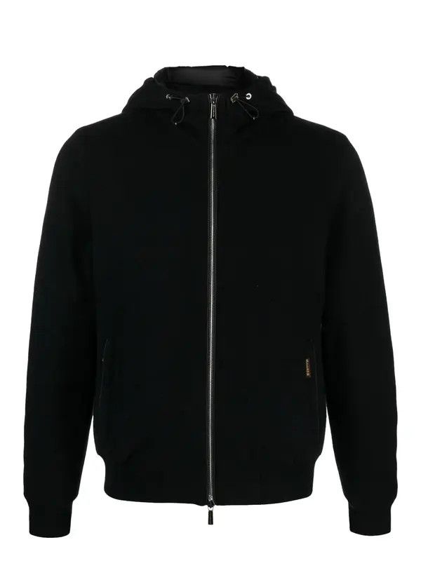 MOORER Brigno-mrw Zip-up Hooded Jacket - Black