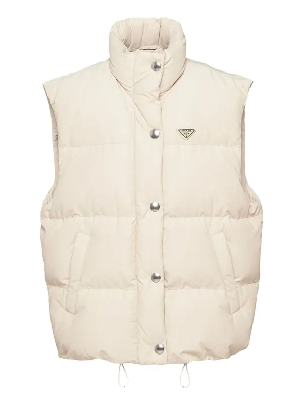Prada Logo-plaque Padded Vest - White