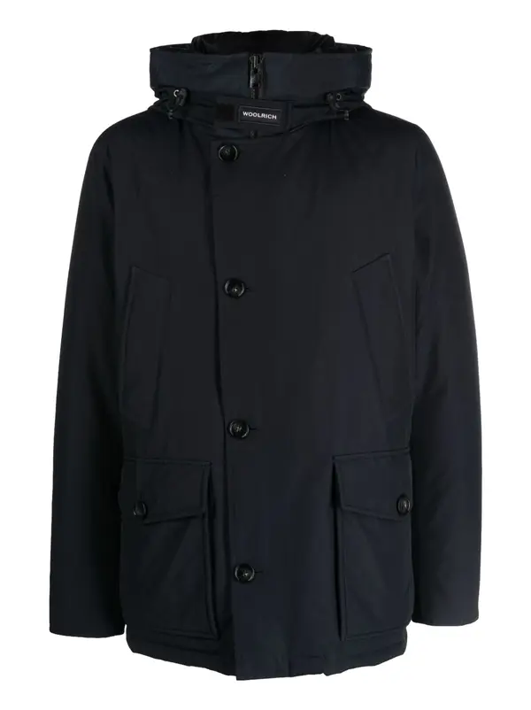 Woolrich Arctic Button-up Hooded Down Jacket - Blue