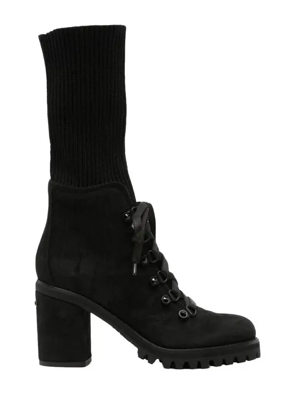 LE SILLA St. Moritz 90mm Suede Boots - Black