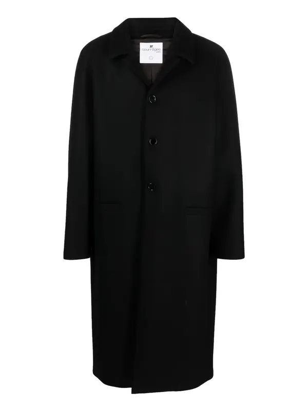 COURREGES Single-breasted Wool-blend Coat - Black