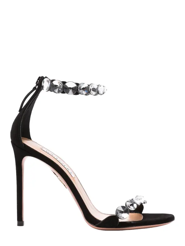AQUAZZURA Maxi Tequila 110mm Crystal-embellished Sandals - Black