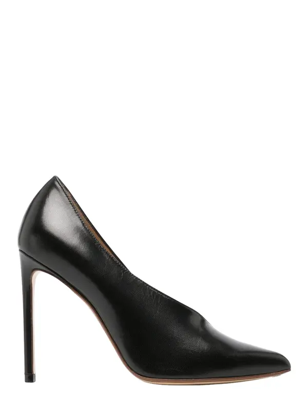FRANCESCO RUSSO 105mm Asymmetric Leather Pumps - Black