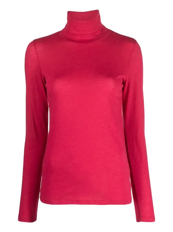 Majestic Filatures Long-sleeved Roll-neck Top - Pink
