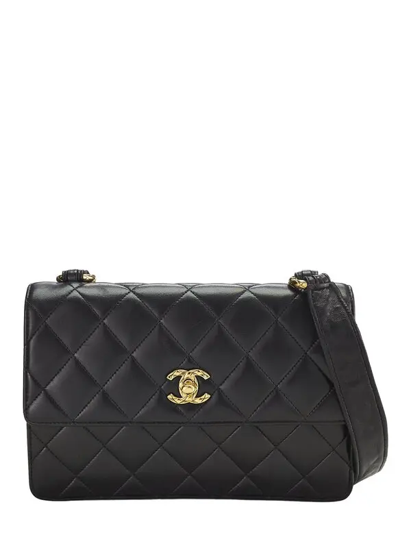 Chanel Quilted Lambskin Shoulder Bag - Black