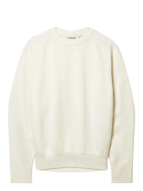 FFORME Net Sustain Hannah Pleated Cashmere Sweater - Off-white