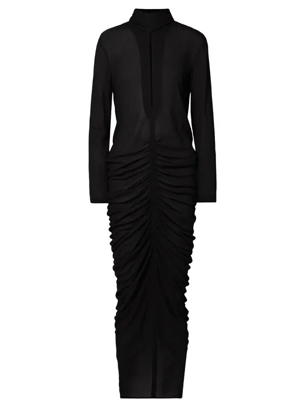 Givenchy Cutout Ruched Stretch-crepe Gown - Black
