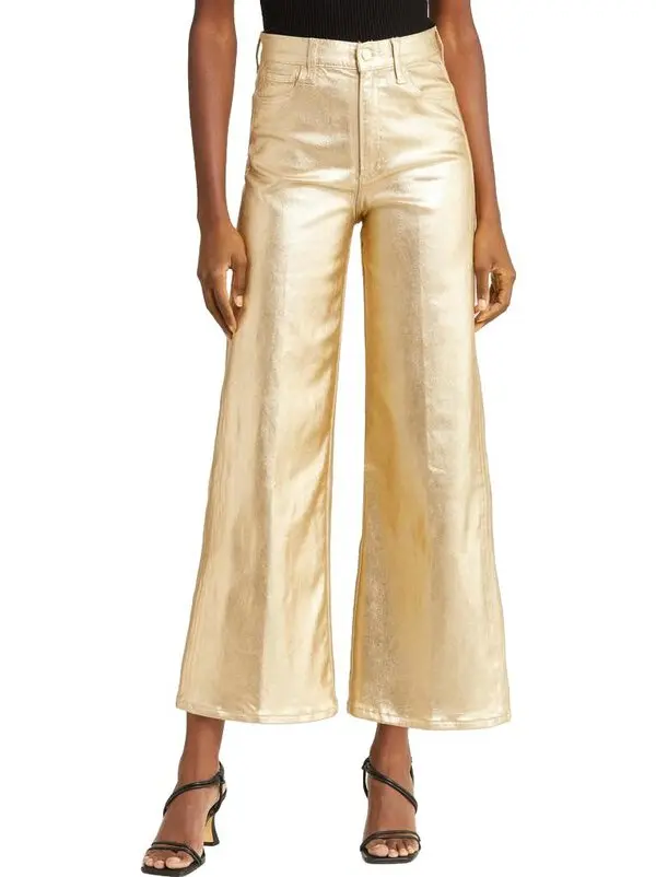 Joe's Jeans Mia Metallic Wide Leg Pants - Gold Foil