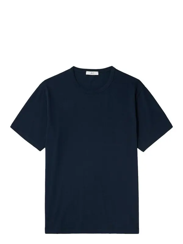 Mr P. Cotton-jersey T-shirt - Blue