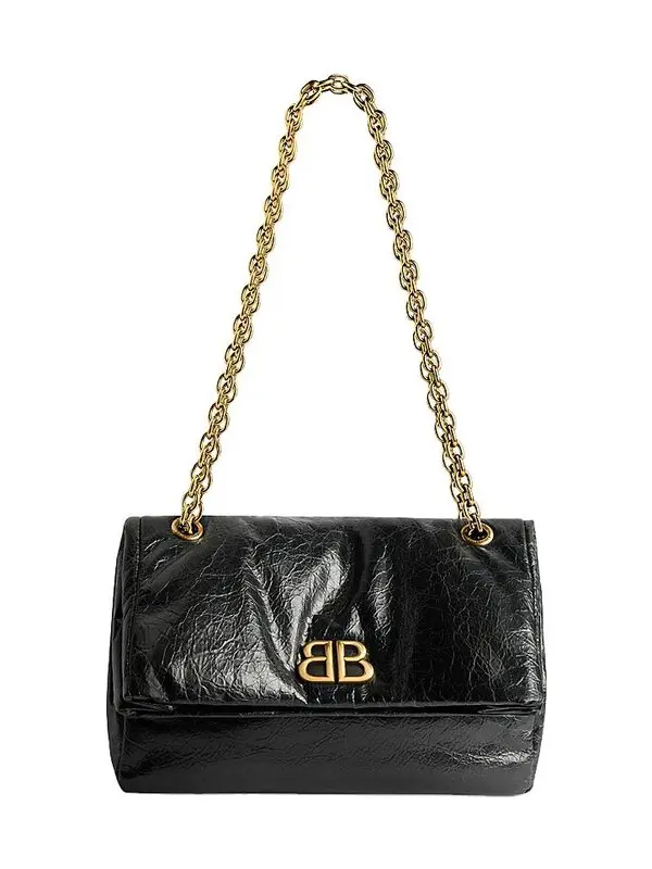 Balenciaga Monaco Mini Chain Bag - Black/gold