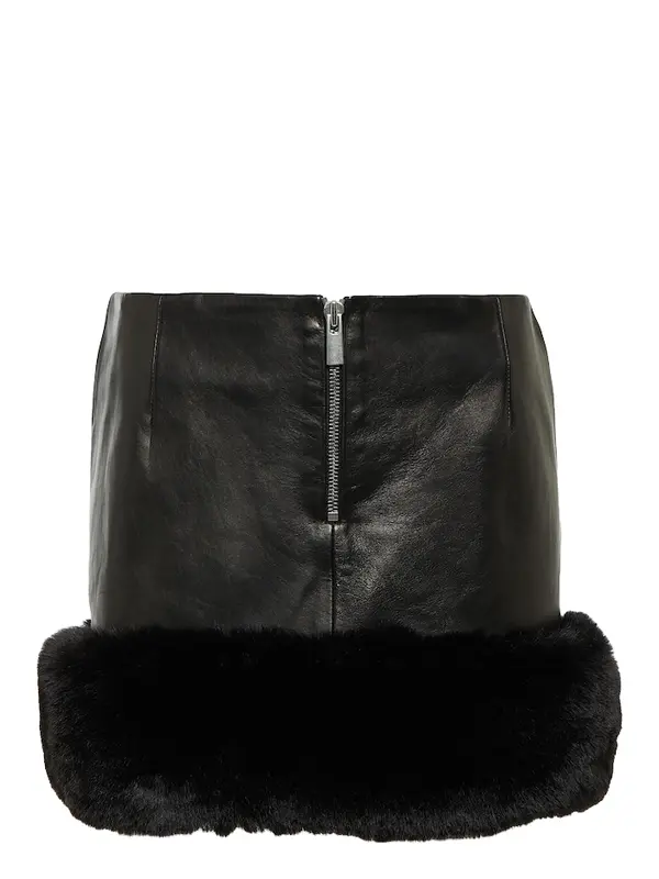 Magda Butrym Leather Miniskirt - Black