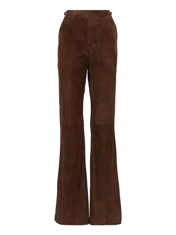 Gabriela Hearst Vesta High-rise Flared Suede Pants - Brown