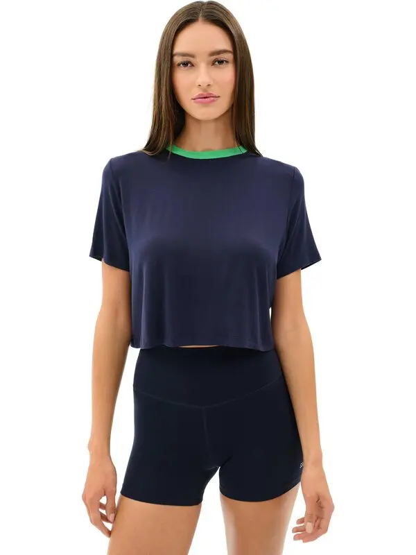Splits59 Djuna Crop Ringer - Indigo/spearmint