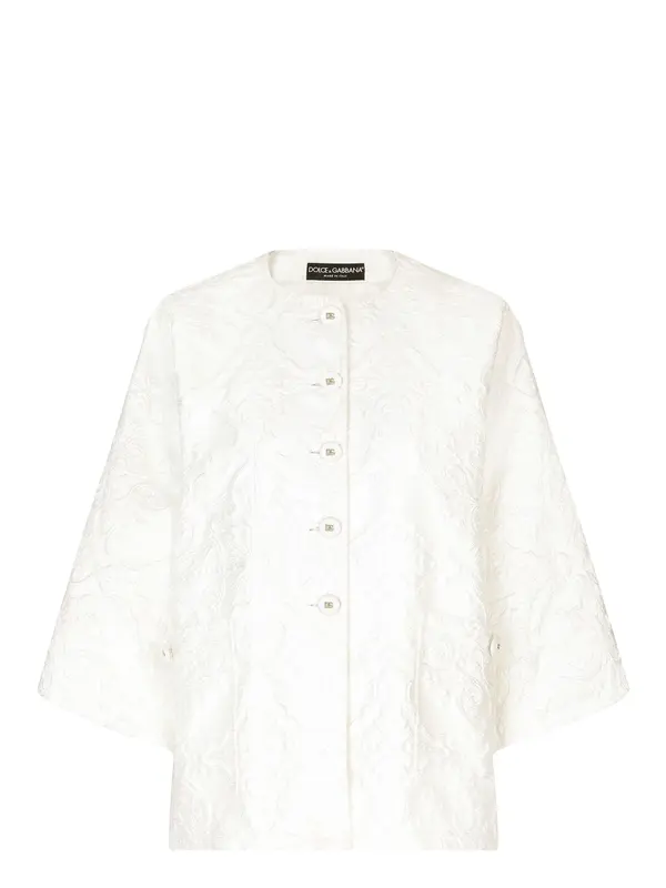 Dolce & Gabbana Brocade Cape-style Jacket - White