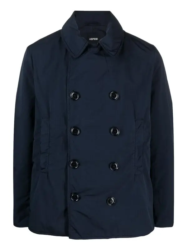 Aspesi Long-sleeve Double-breasted Jacket - Blue