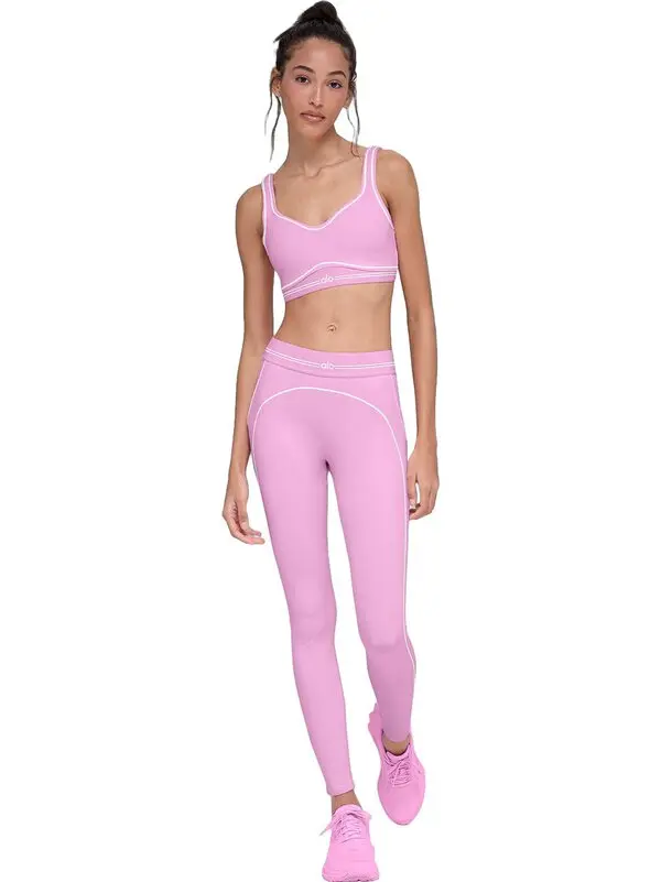 Alo Yoga Airbrush Heart Throb Legging - Candy Heart Pink/white