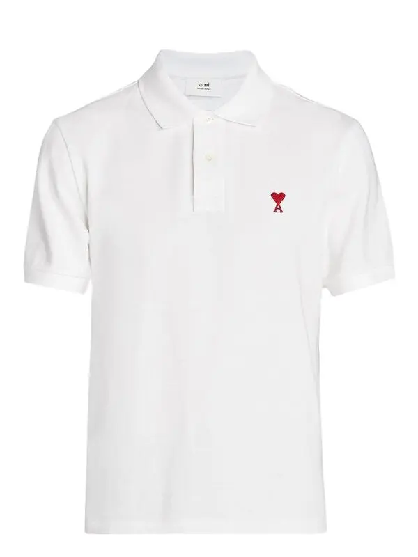 AMI Paris De Coeur Polo Shirt - Blanc