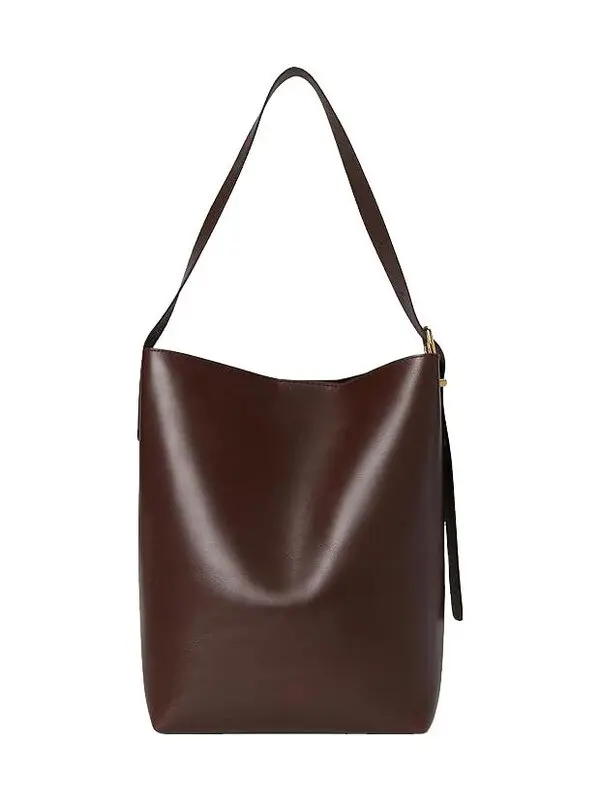 Madewell The Essential Bucket Tote In Leather - Brown