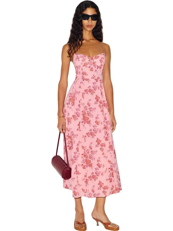 REFORMATION Jaelyn Midi Dress - Pink
