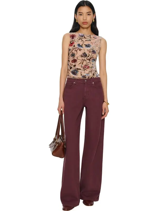 REFORMATION Cary Low Rise Wide Leg Jeans - Purple