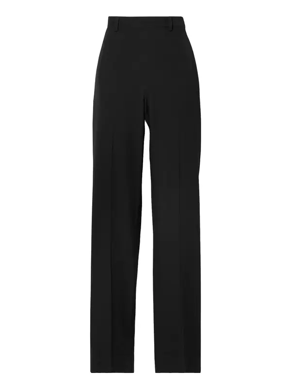 THE ROW Telemaco Wool-twill Tapered Trousers - Black