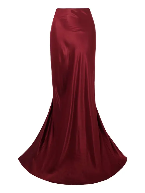 ANN DEMEULEMEESTER Madeleen Satin Maxi Skirt - Red