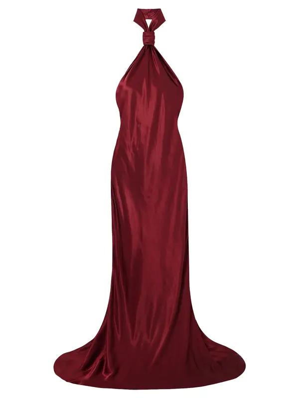 ANN DEMEULEMEESTER Ingeborg Satin Gown - Burgundy