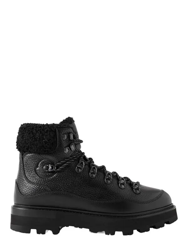 Moncler Peka Trek Faux Fur-trimmed Ankle Boots - Black