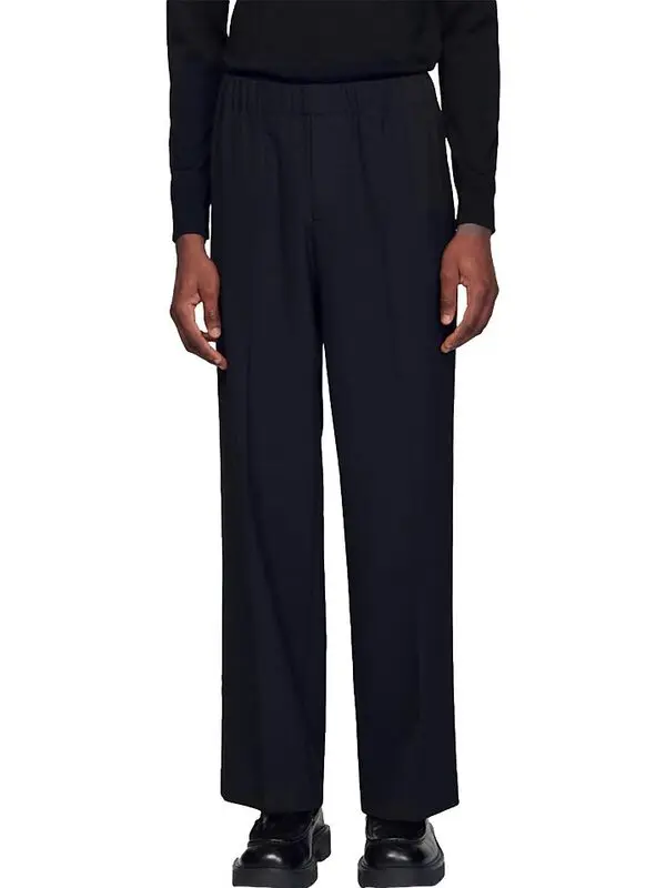 Sandro Wide Leg Trousers - Black