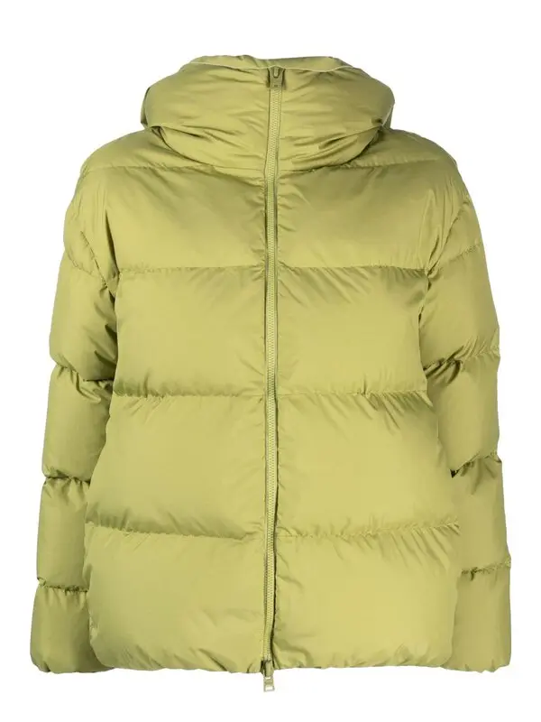 Herno Zip-up Hooded Down Jacket - Green