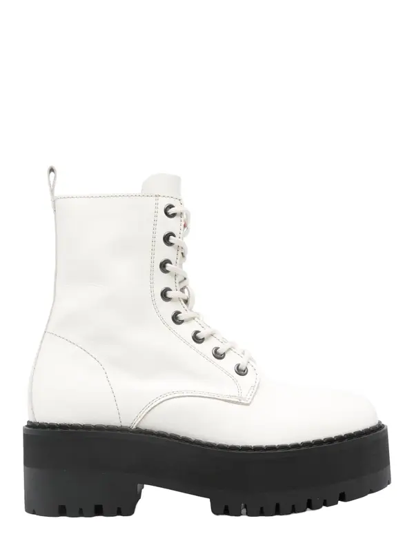 Tommy Hilfiger 60mm Leather Ankle Boots - White
