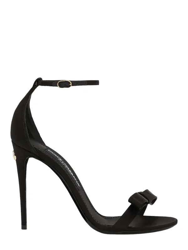Dolce & Gabbana Keira 105mm Satin Sandals - Black