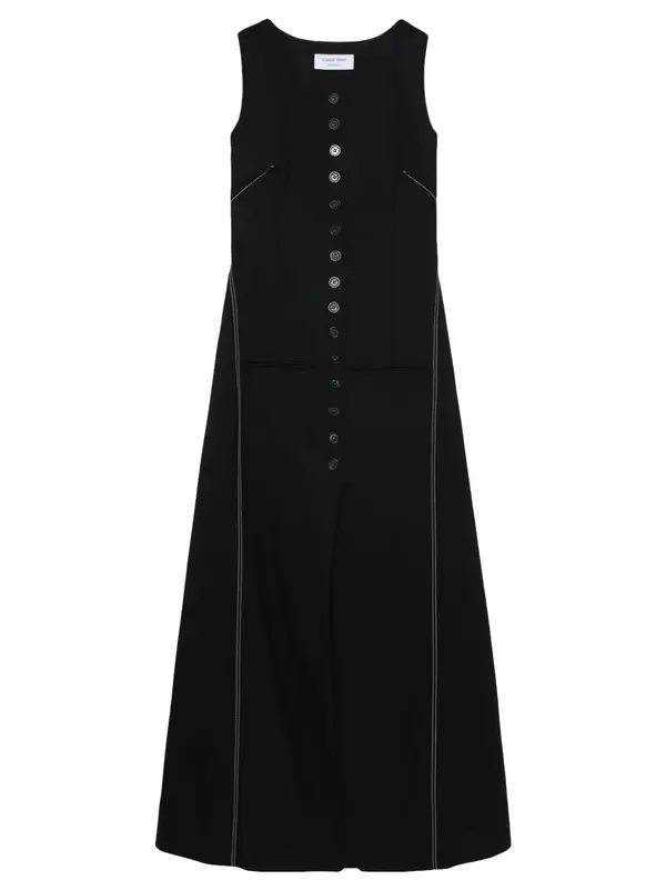 MARINE SERRE Flared Midi Dress - Black