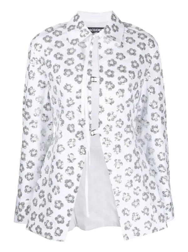 Jacquemus La Chemise Lavoir Brodée Embellished Shirt - White