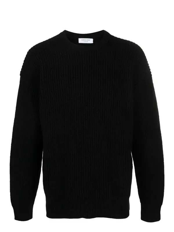 MARINE SERRE Ribbed-knit Wool Jumper - Black