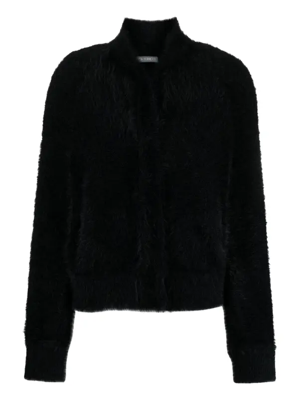 Alberta Ferretti Brushed-effect Cardigan - Black