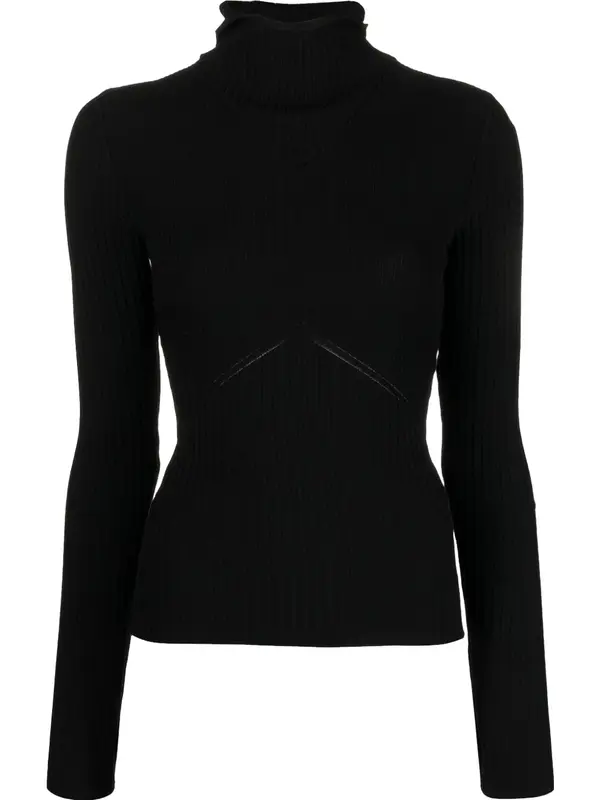 ANDREĀDAMO High-neck Hooded Jumper - Black
