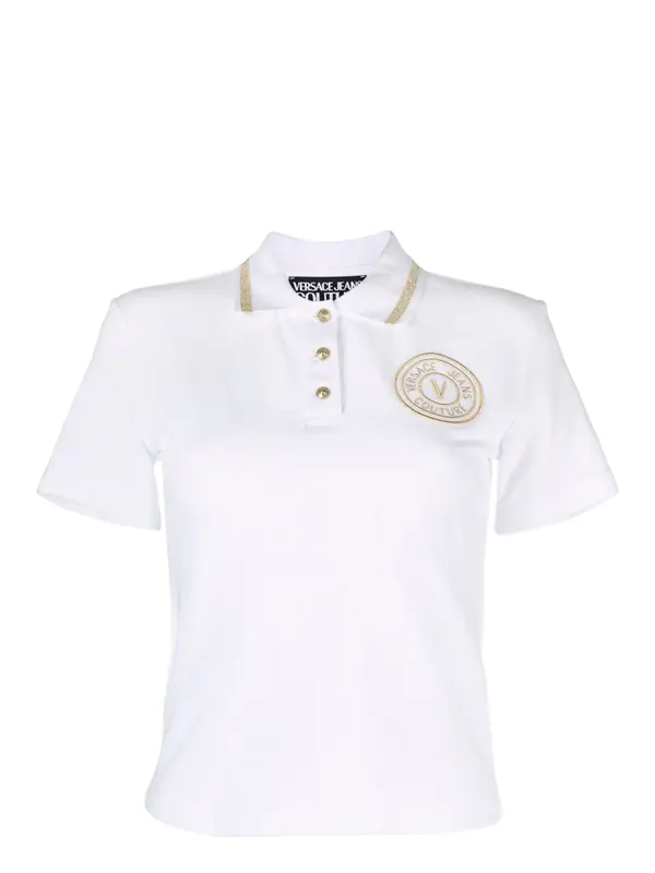 Versace V-emblem Polo Top - White