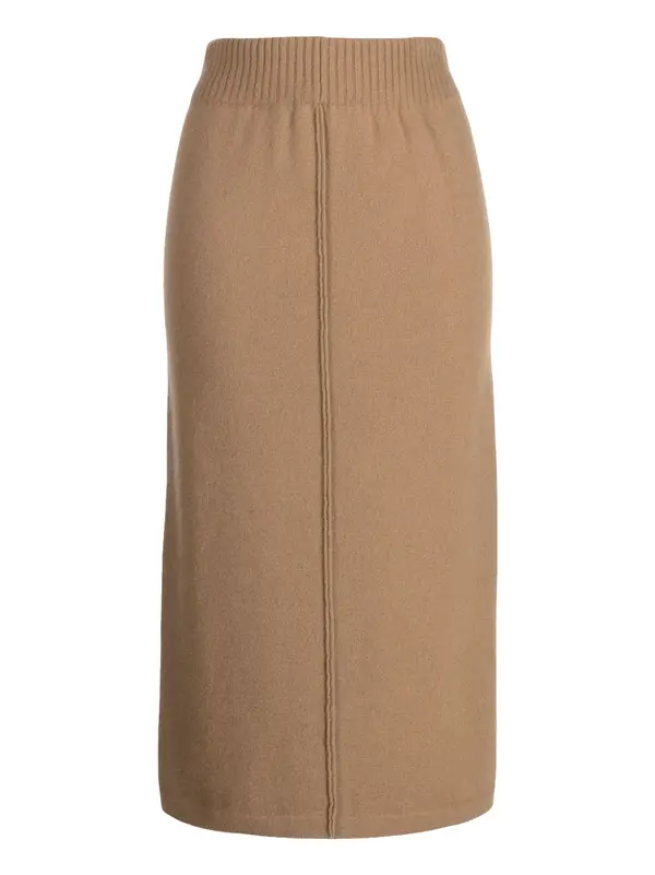 Pringle Of Scotland Wool-cashmere Blend Skirt - Brown