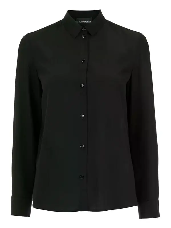 Emporio Armani Silk Button-up Shirt - Black