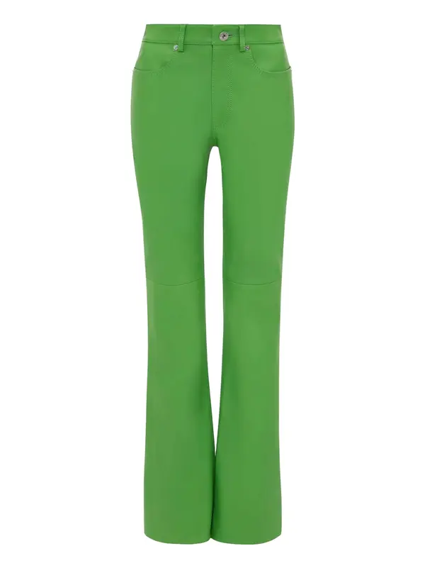 JW Anderson Leather Bootcut Trousers - Green