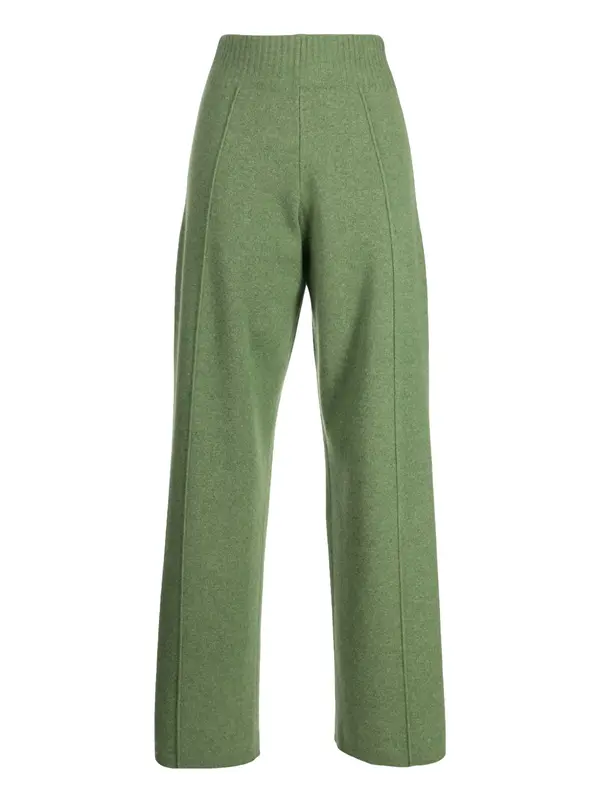Pringle Of Scotland Elasticated Wool-cashmere Blend Trousers - Green