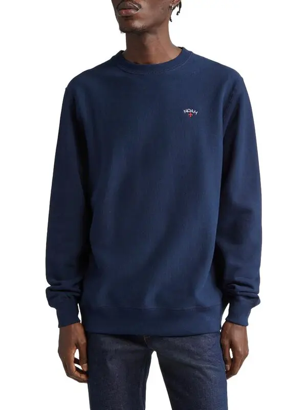 NOAH Classic Cotton Crewneck Sweatshirt - Navy